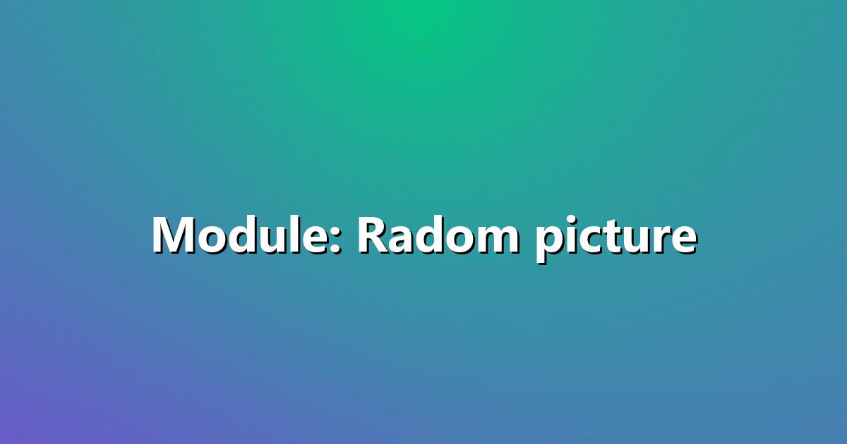 Module: Radom picture - CongToan.Net